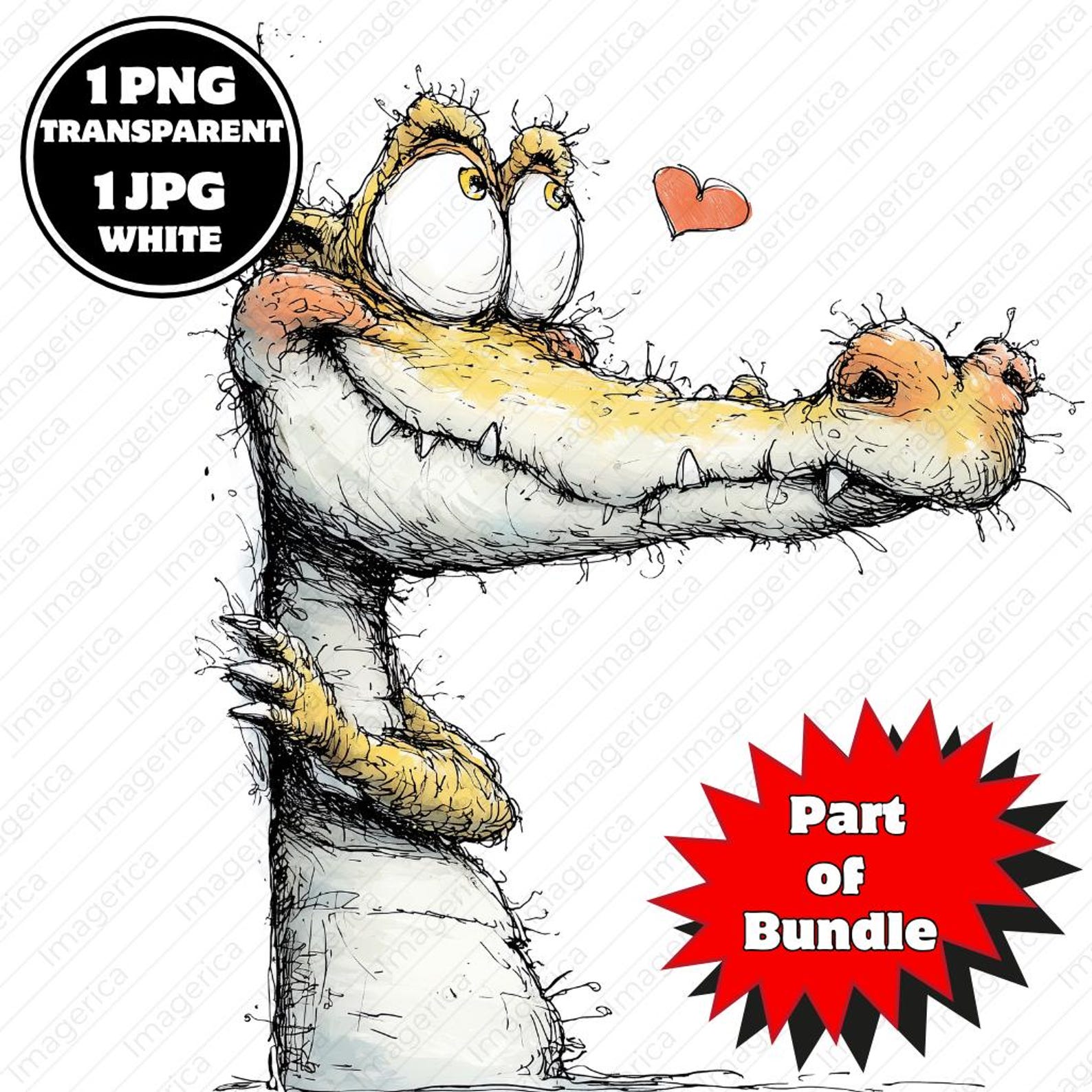 Funny Peeking Alligator Clipart, Cute Cartoon Gator PNG, Quirky Animal ...