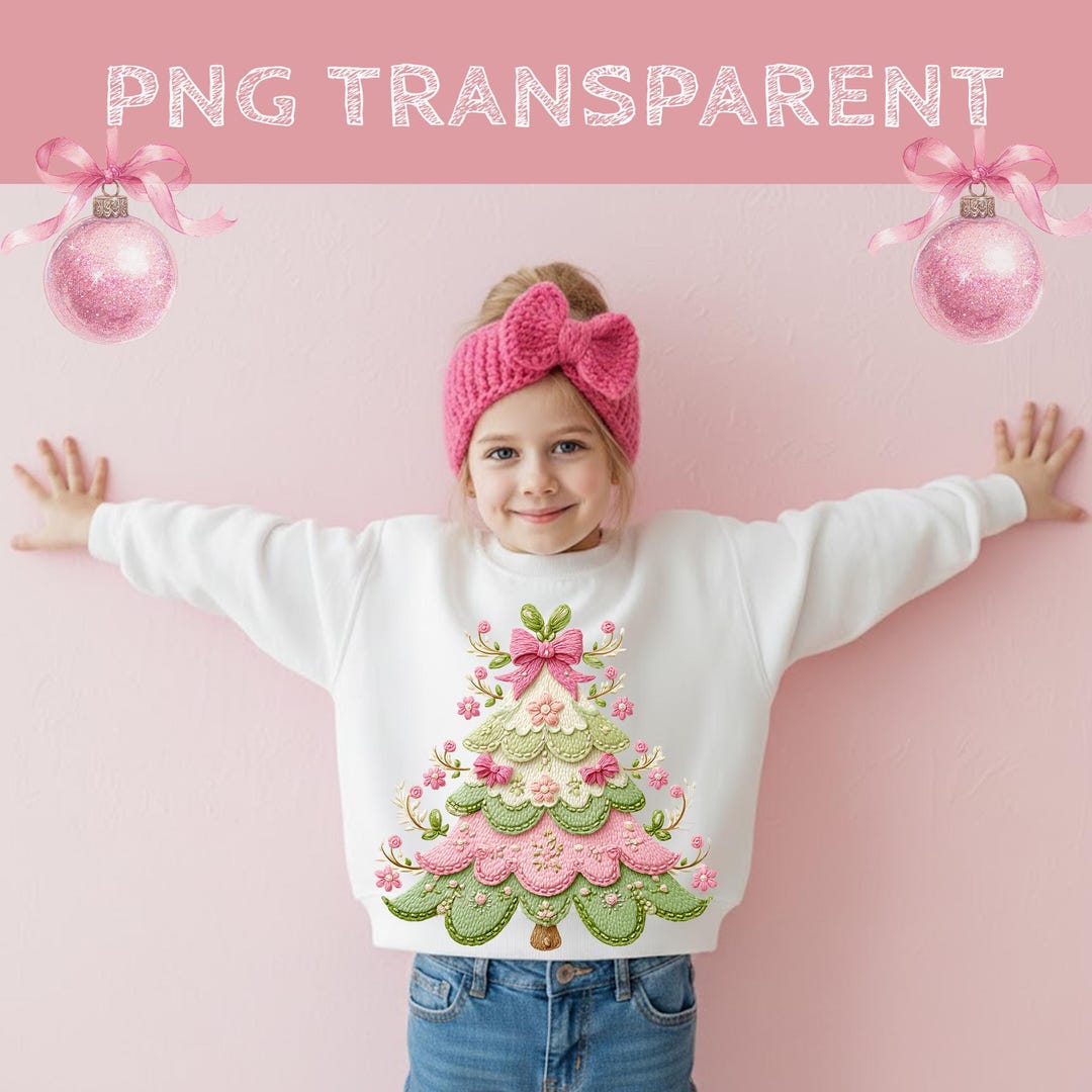 Christmas Tree Clipart PNG, Cute Embroidery Christmas Design, Kids ...