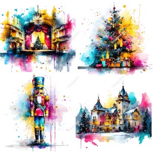Nutcracker Christmas Clipart — Ballet Characters & Festive Scene | 12 ...