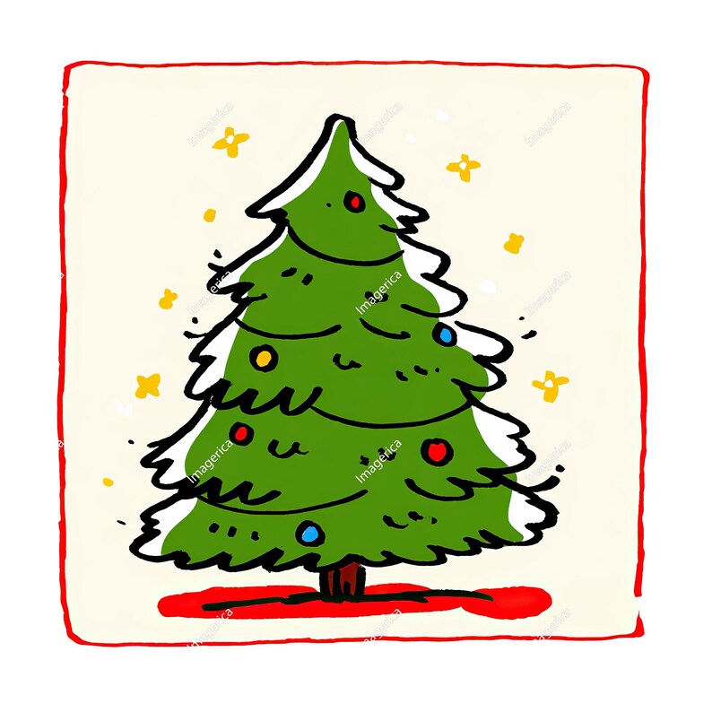 12 Christmas Tree Doodle Clipart Bundle | 12 Hand-drawn Holiday Trees ...