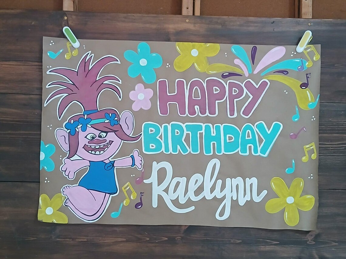 Handpainted Customizable Character Birthday Banner - Etsy