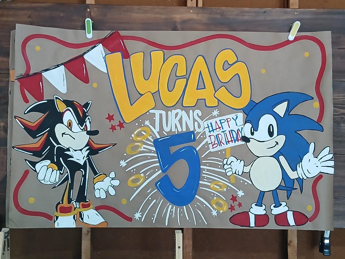 Handpainted Customizable Character Birthday Banner - Etsy