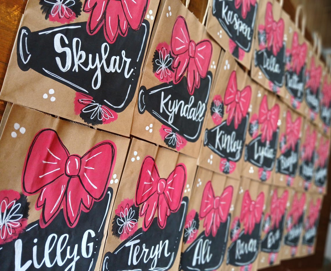 Cheer Customizable Handpainted Gift Favor Bag, Cheerleading Squad ...