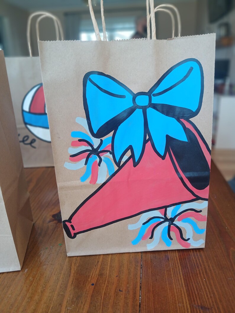Cheer Customizable Handpainted Gift Favor Bag, Cheerleading Squad ...