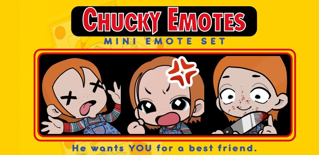 Chucky Mini Emote Set for Twitch, Discord, Etc. | Cute Emotes | Twitch ...