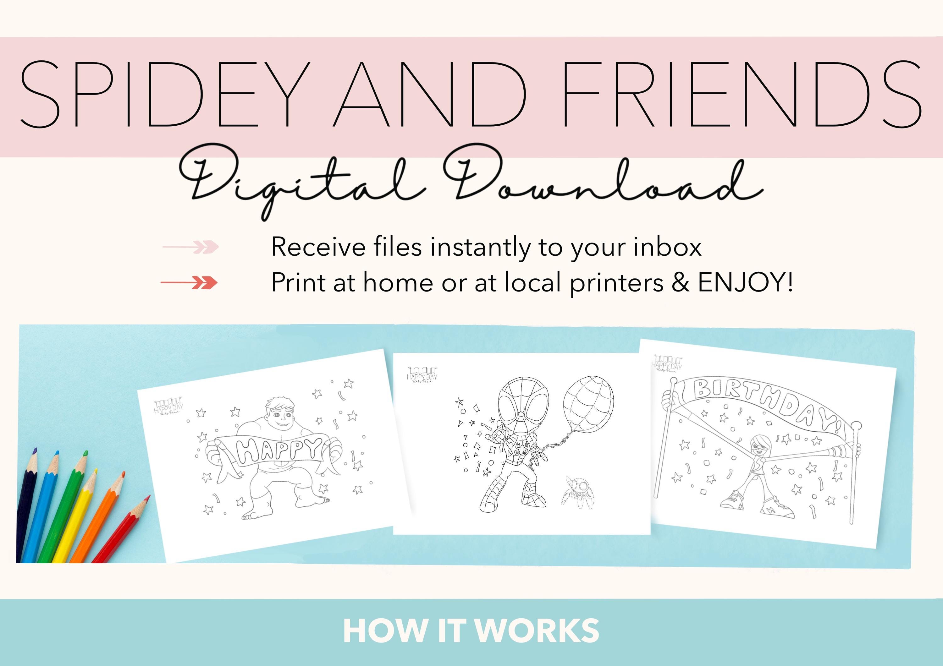 Spidey and Friends Coloring Pages | Spidey and Friends Birthday ...