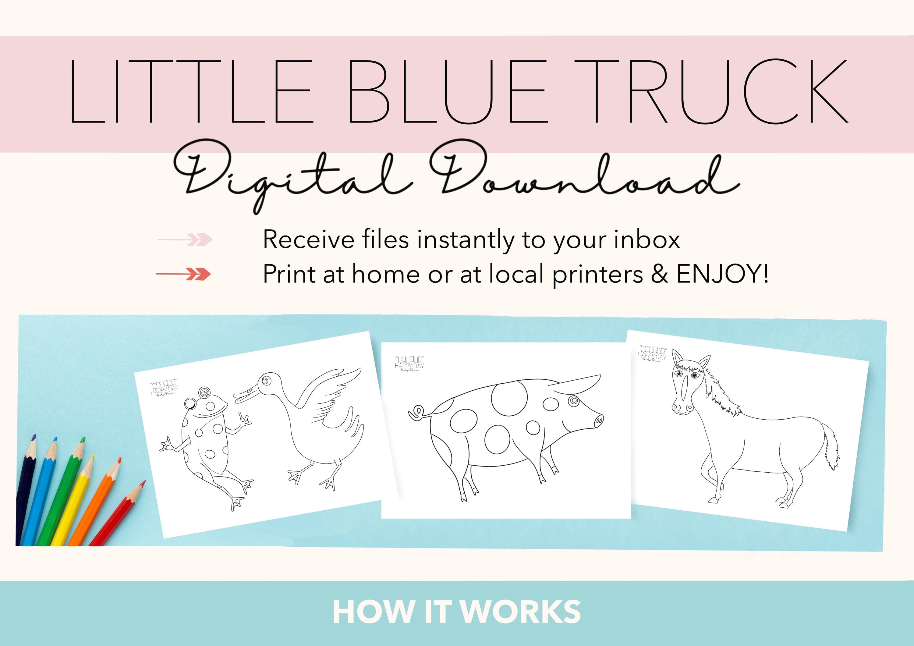 Little Blue Truck Coloring Pages | Little Blue Truck Birthday | Little ...