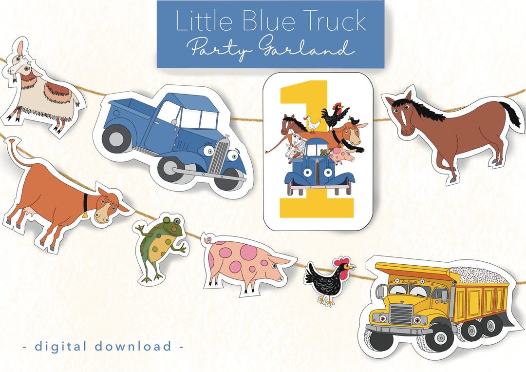 Little Blue Truck Birthday Garland | Little Blue Truck Birthday ...
