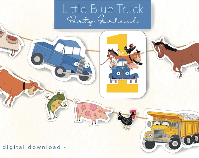 BEEP BEEP BEEP Letter Balloons 1st Birthday Banner Little Blue Truck ...