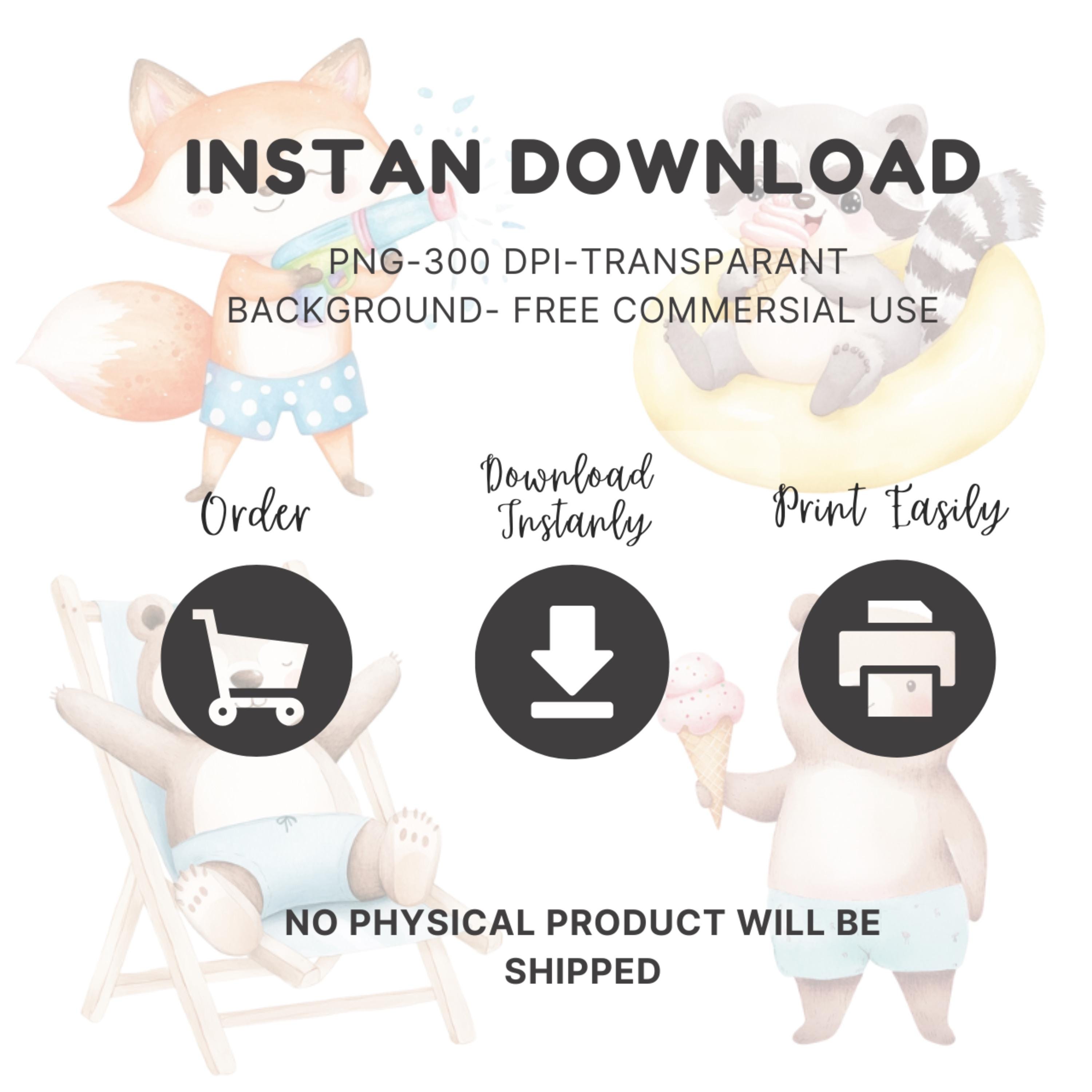 Cute Pool Party Watercolor Clipart, Summer Kids Birthday, Pool Float ...