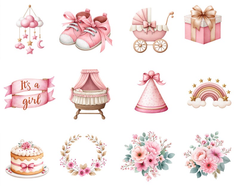 Pink Teddy Bear PNG Watercolor Teddy Bear Clipart Pink Baby Shower ...