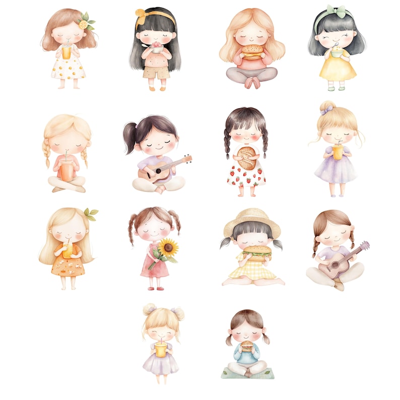 Watercolor Picnic Animals Clipart, Cute Picnic Party PNG, Basket ...