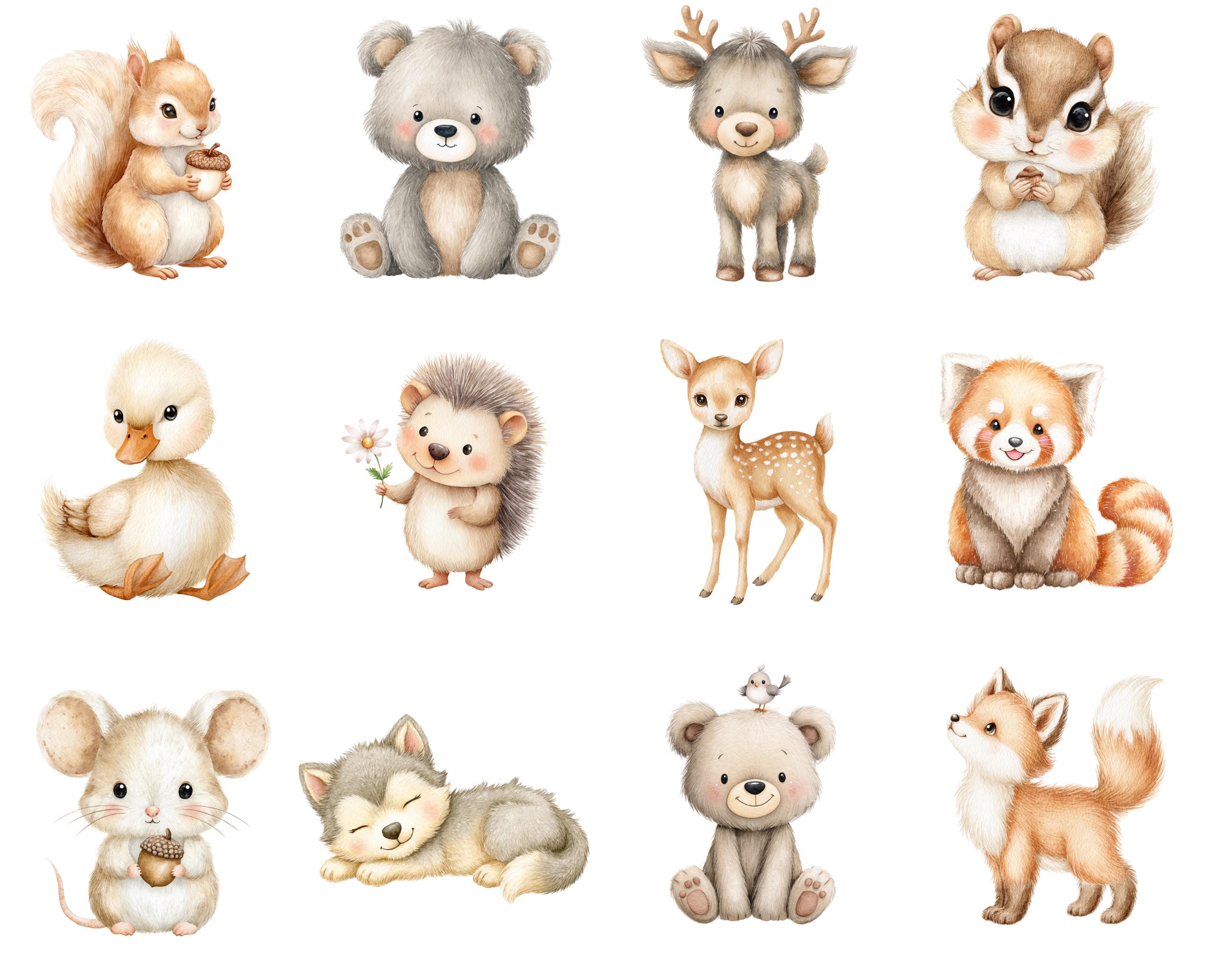 Boho Woodland Clipart, Baby Animals, Nursery Decor, Woodland Baby ...
