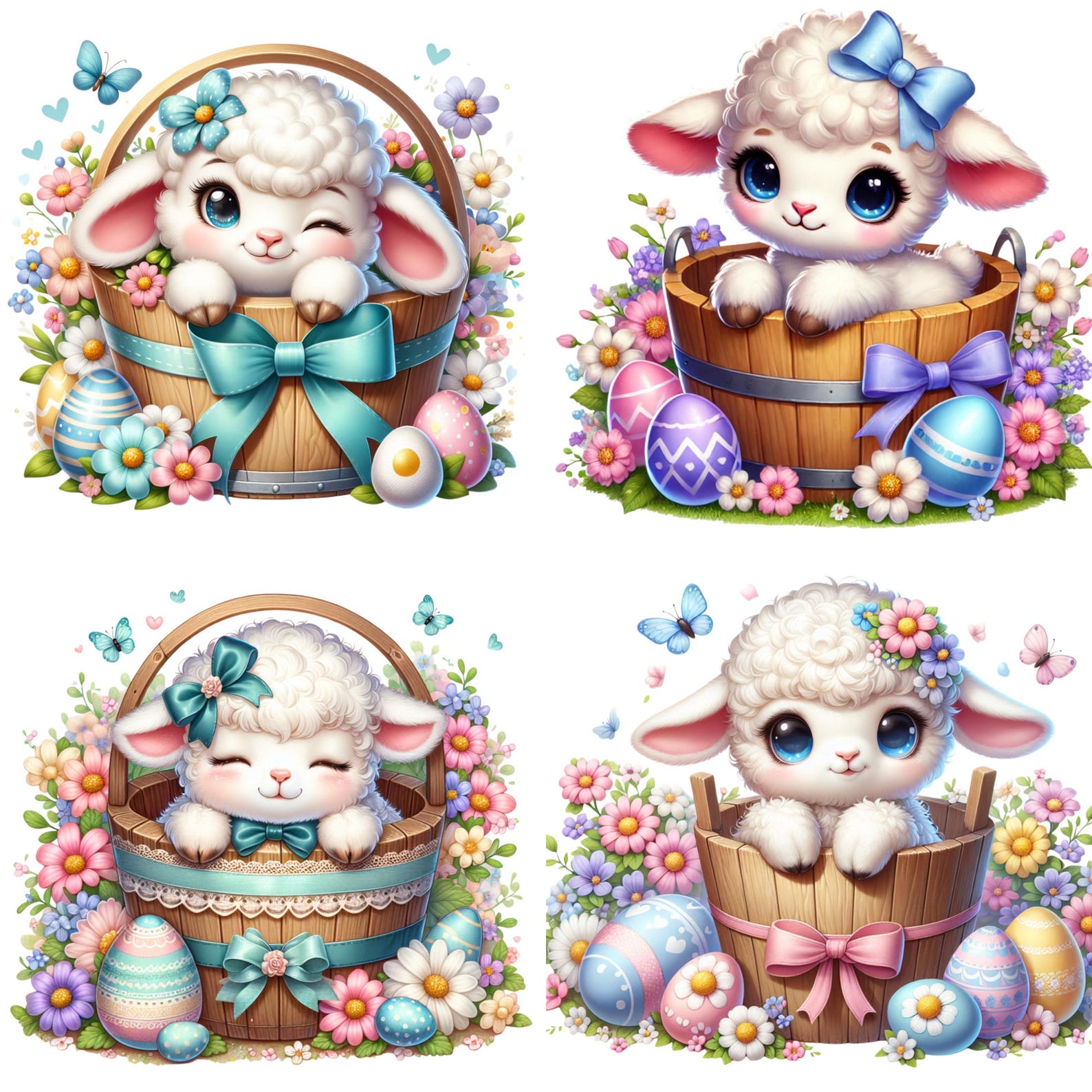 18 PNG Easter Lamb Clipart Bundle,easter Clipart, Easter PNG Graphics ...