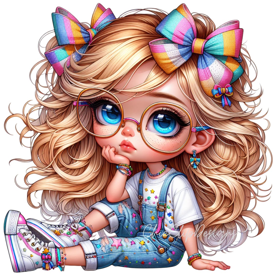 15 PNG Quirky Cute Little Girl Clipart Bundle, Whimsical Illustration ...