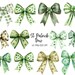 St. Patrick's Day Clipart, Watercolor Bows, Irish Bows Clipart, Green ...