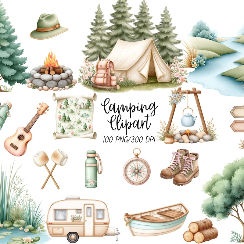 Summer Camp Clipart - Etsy