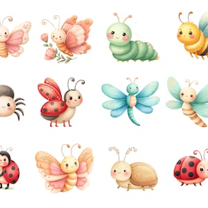 Cute Little Bugs Clipart, Insects Clipart, Spring Clip Art Bundle ...