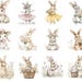 Watercolor Easter Bunnies Clipart, Bunny Girl PNG, Pink Bunnies Clipart ...