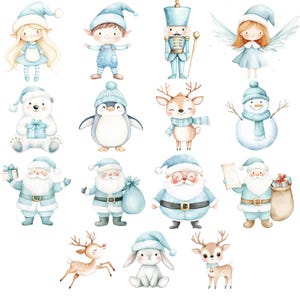 Blue Christmas Clipart Pack, Winter Wonderland Clipart, Blue Christmas ...