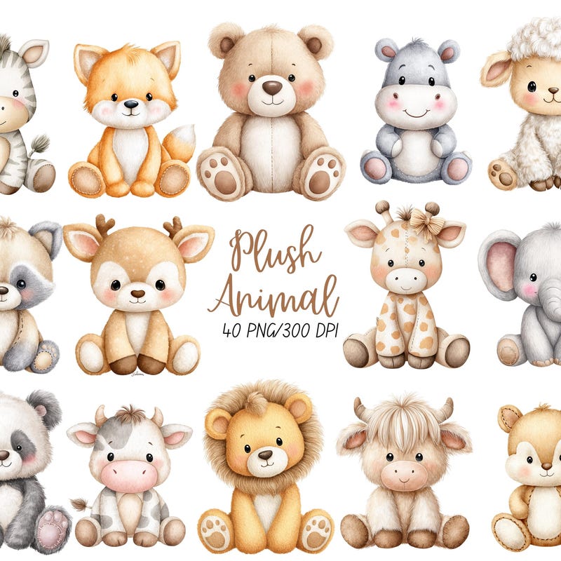 Animal Cartoon Plushie - Etsy UK
