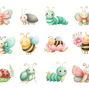 Cute Little Bugs Clipart, Insects Clipart, Spring Clip Art Bundle ...