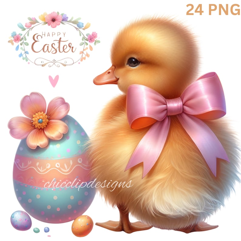 24 PNG Cute Baby Goose Butt Clipart Bundle, Easter Clipart, Gosling ...