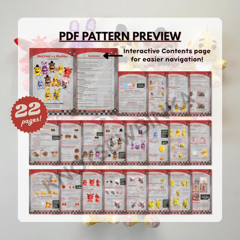 Fnaf 1-3 Mini Plushies PDF Crochet Pattern - Etsy