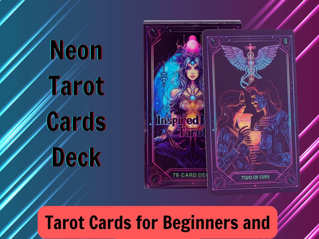 Neon Tarot Card Deck, Neon Art Tarot Card, 78 Tarot Cards, Tarot Deck ...