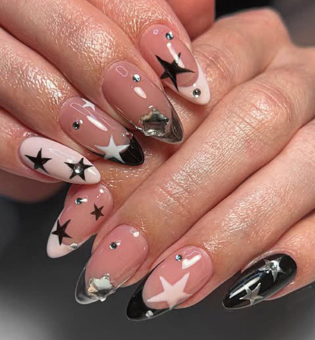 Starry Night Press on Nails, Chic Star Fake Nails, Celestial Star Nail ...