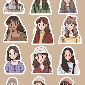 Fashion Girl Clipart Bundle, Aesthetic Outfit Girl Stickers PNG Pack ...