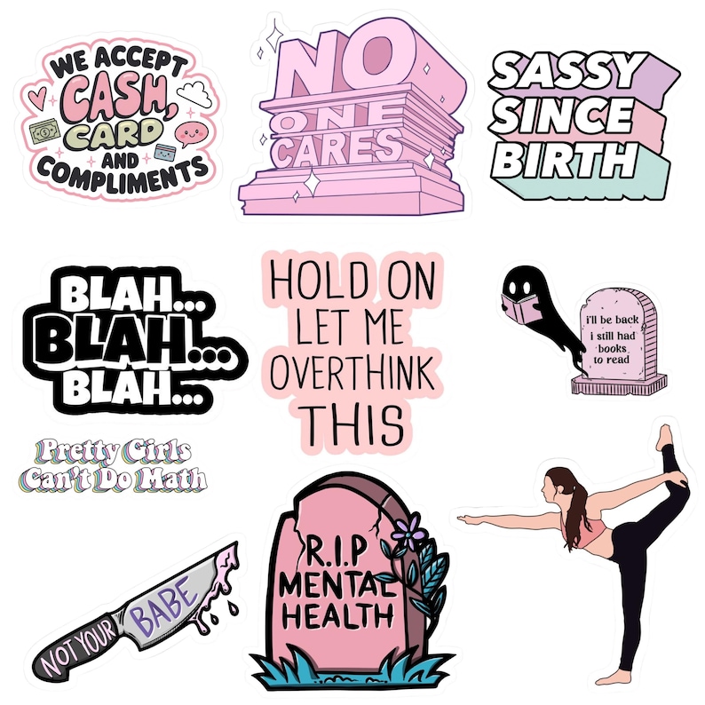 150+ Girly Aesthetic Stickers Pink Kawaii Digital and Printable PNG ...