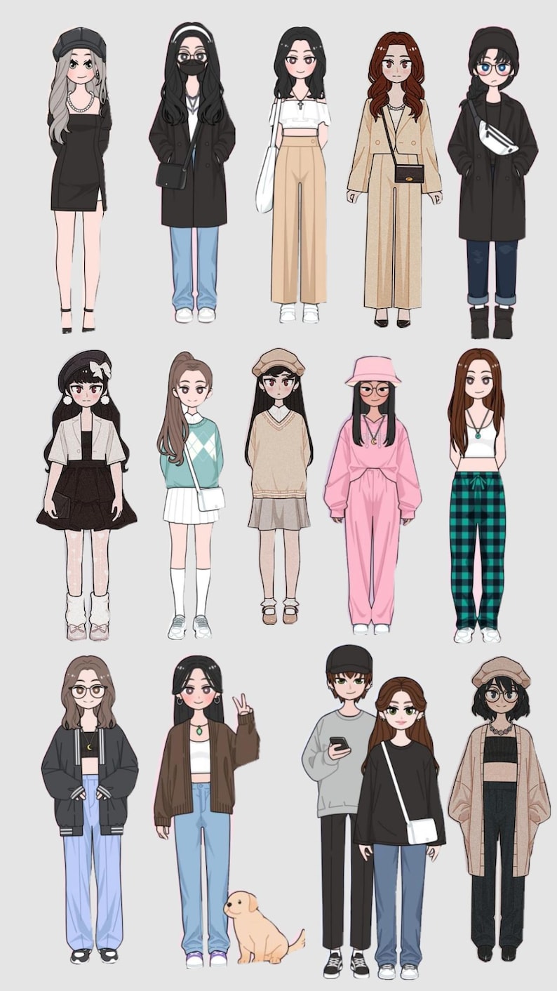 Fashion Girl Clipart Bundle Aesthetic Outfit Girl Stickers PNG Pack fashion-girl-clipart-bundle-aesthetic-outfit-girl-stickers-png-pack