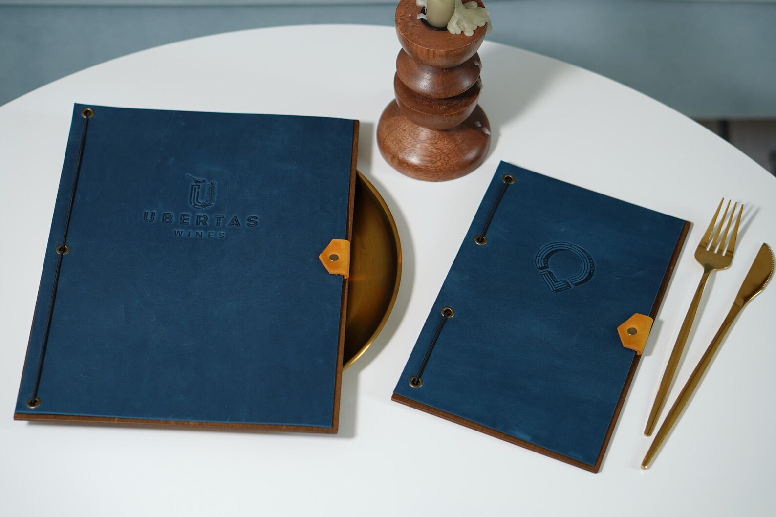 Embossed Logo Leather Menu Folder: Vintage Wood Menu Board - Etsy