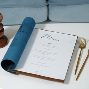 Embossed Logo Leather Menu Folder: Vintage Wood Menu Board - Etsy