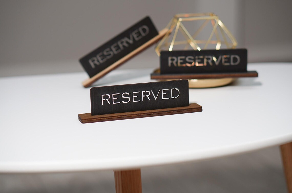 Wooden Reserved Table Sign: Restaurant Decor - Etsy