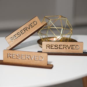 Wooden Reserved Table Sign: Restaurant Decor - Etsy