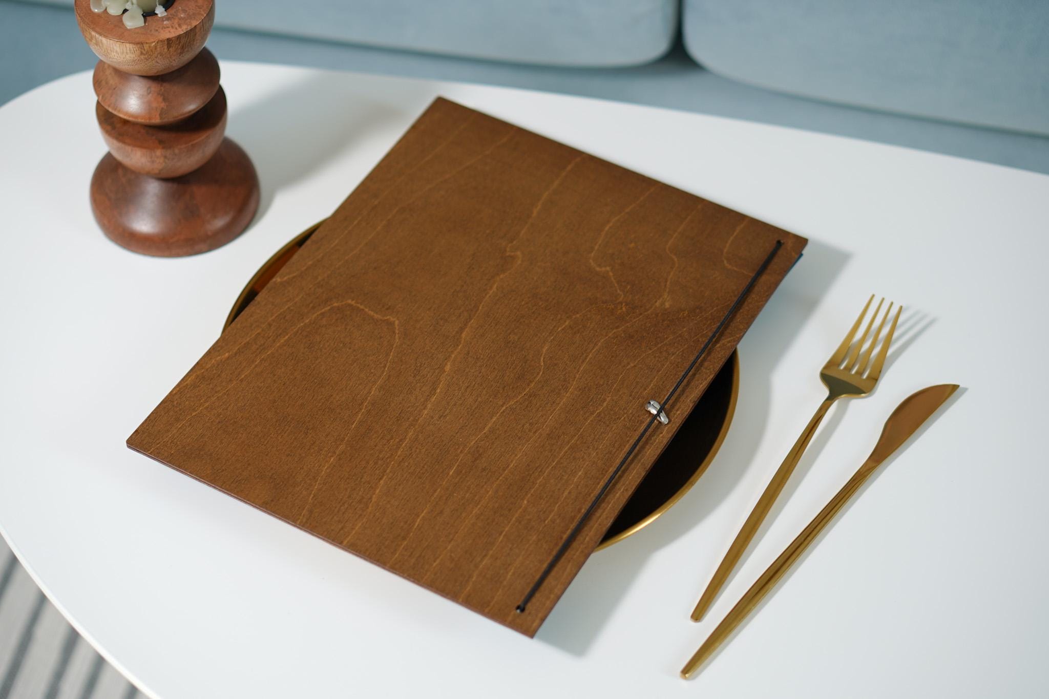 Embossed Logo Leather Menu Folder: Vintage Wood Menu Board - Etsy