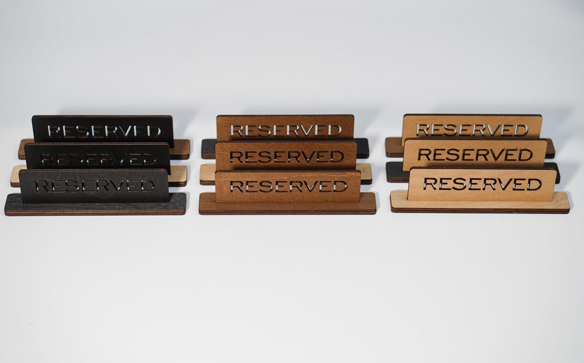 Wooden Reserved Table Sign: Restaurant Decor - Etsy