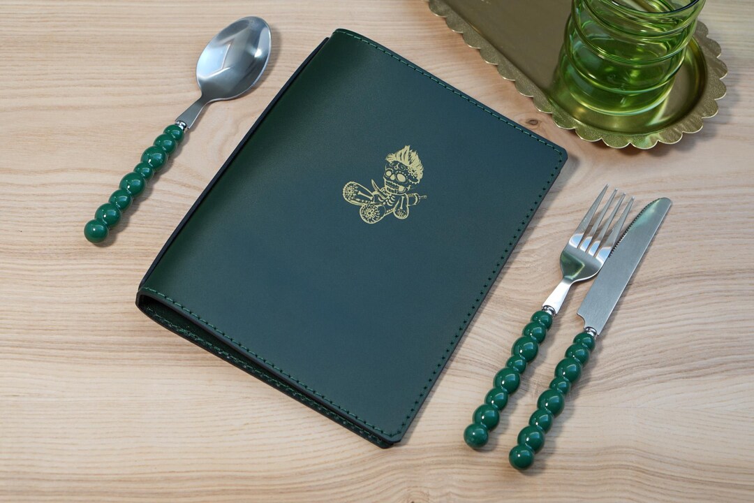 Leather Menu Holder With Ring Binder, Menu With Embosed Logo ...