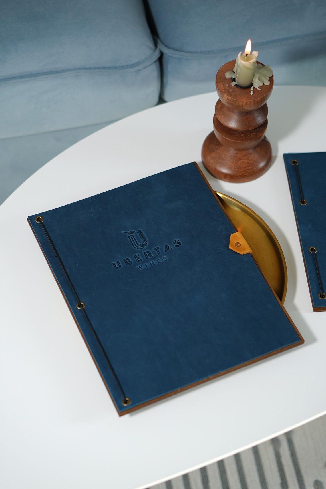 Embossed Logo Leather Menu Folder: Vintage Wood Menu Board - Etsy