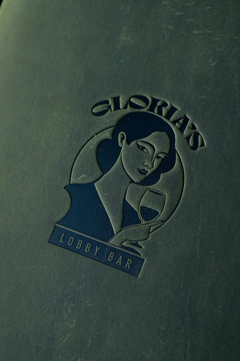 Vintage Leather Restaurant Menu Folder: Embossed Logo, A4 A5 - Etsy