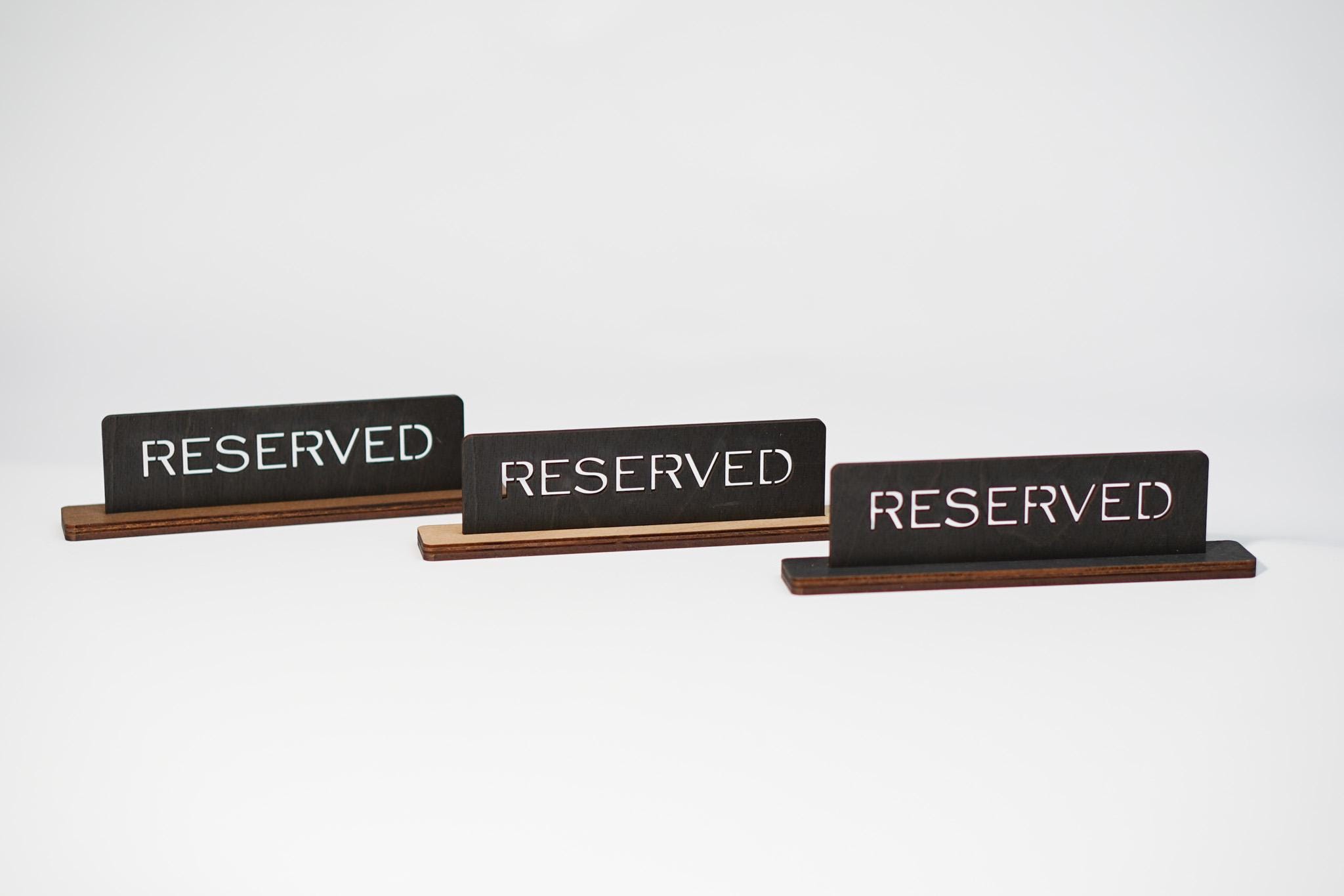 Wooden Reserved Table Sign: Restaurant Decor - Etsy