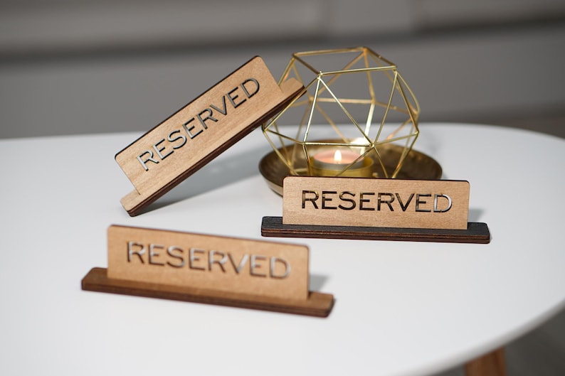 Wooden Reserved Table Sign: Restaurant Decor - Etsy