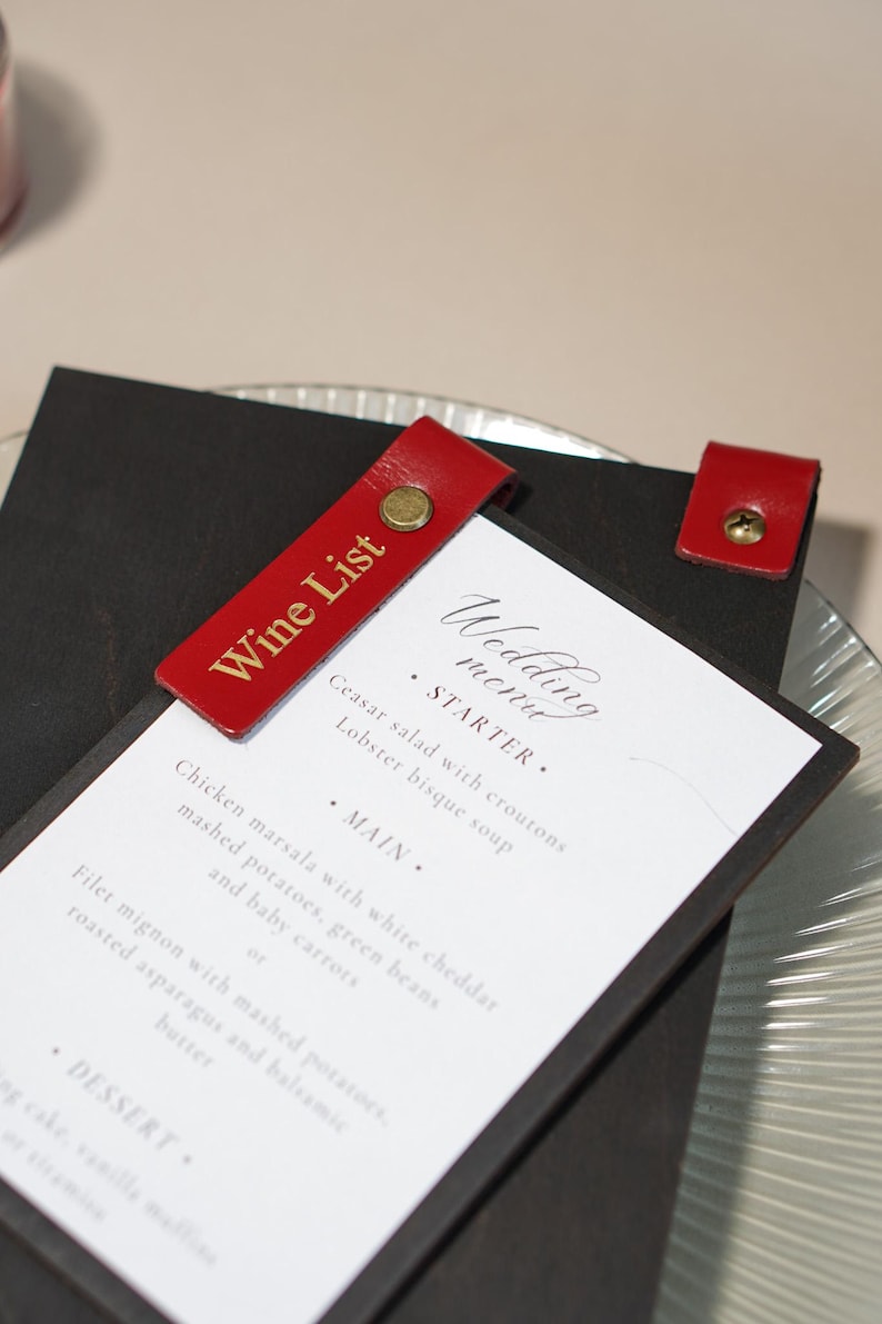 Custom Wooden Menu Board With Leather Clip: Restaurant Menu Folder - Etsy