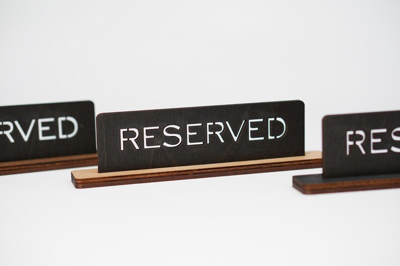 Wooden Reserved Table Sign: Restaurant Decor - Etsy