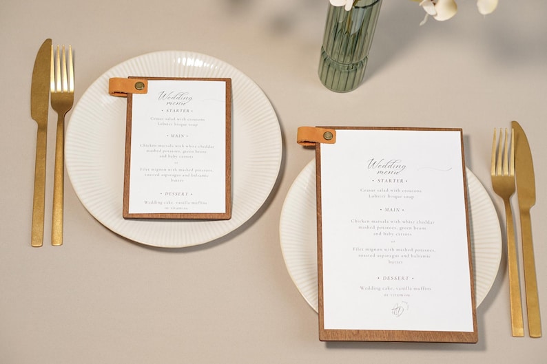 Custom Wooden Menu Board With Leather Clip: Restaurant Cafe Menu Cover ...