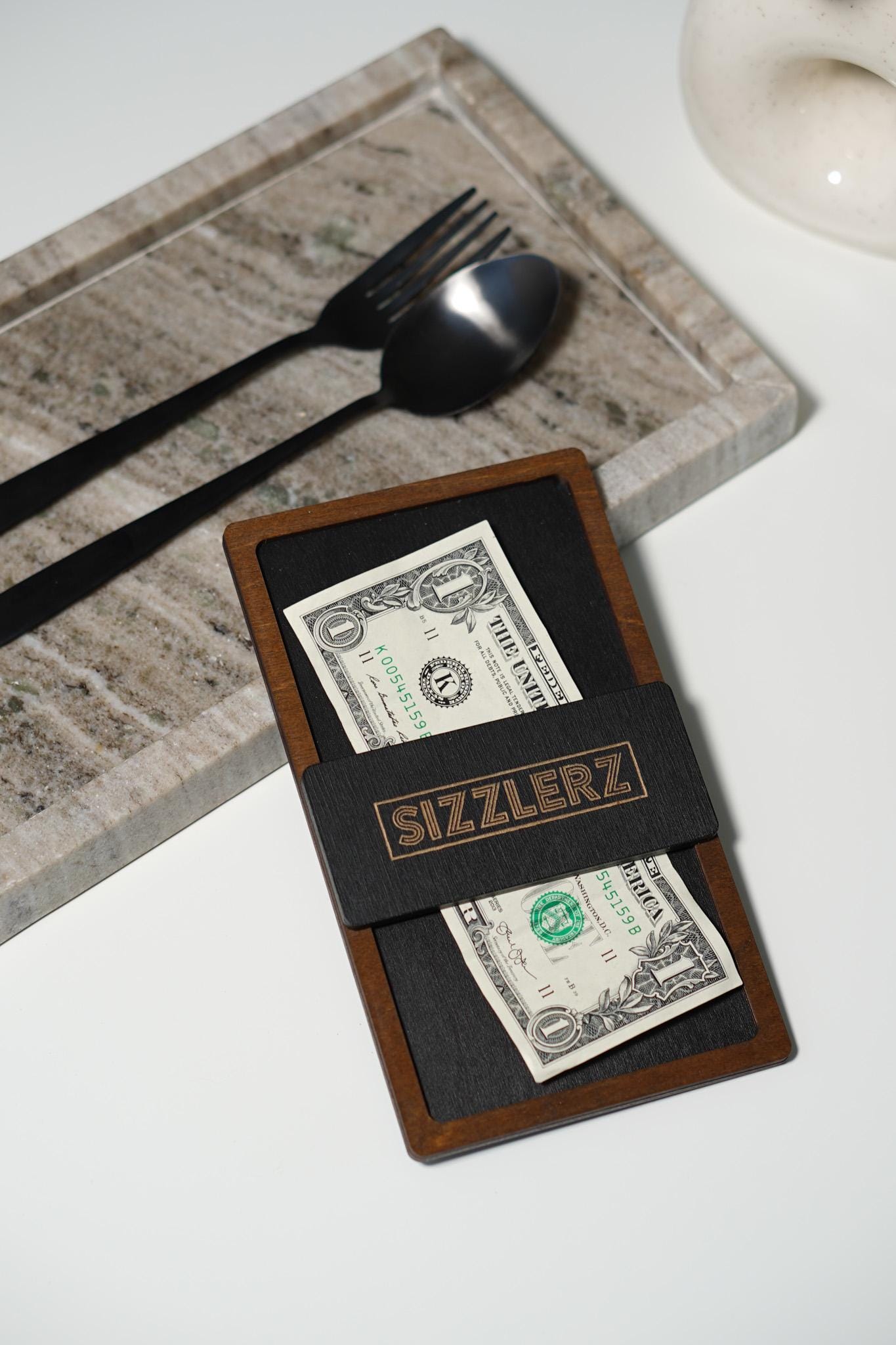 Wooden Check Presenter, Pizzeria Receipt Holder, Server Checkbook With ...