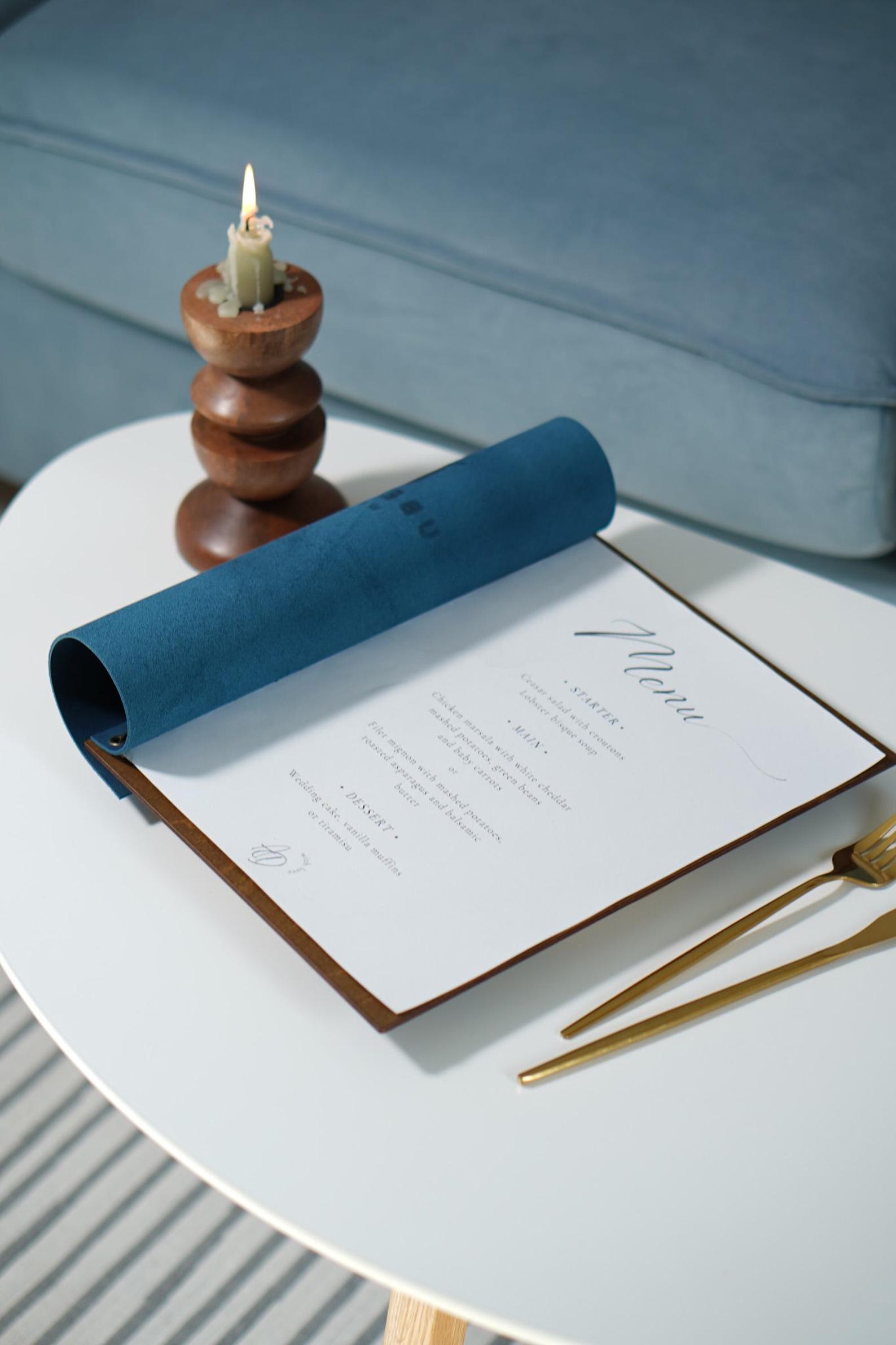Embossed Logo Leather Menu Folder: Vintage Wood Menu Board - Etsy