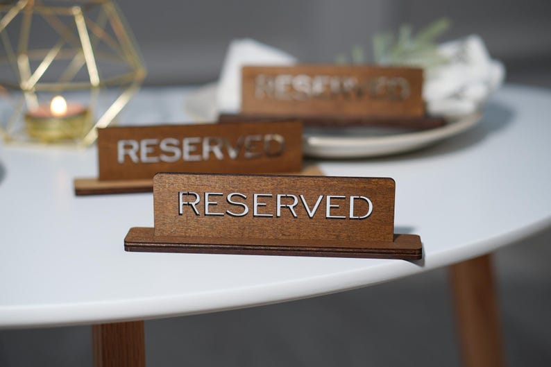 Wooden Reserve Sign, Reserved Table Sign, Reserved Sign, Table Number ...
